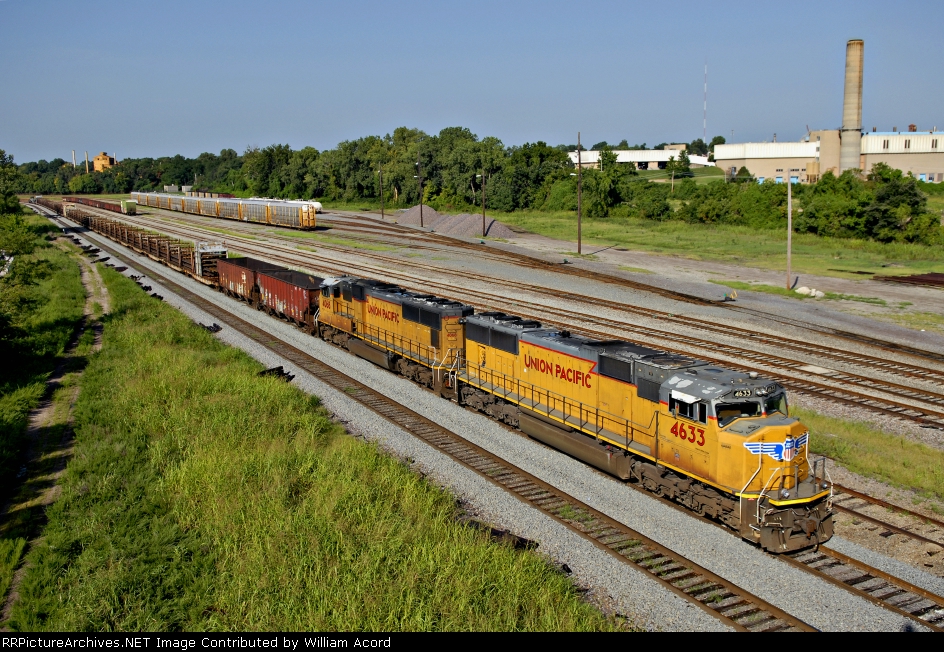 Tnion Pacific Work Train In Old Missouri Pacific Ivory Yard-July 31, 2010